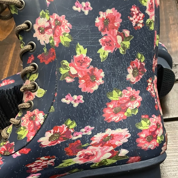 chooka | Shoes | Chooka Rubber Floral Combat Rain Boots | Poshmark